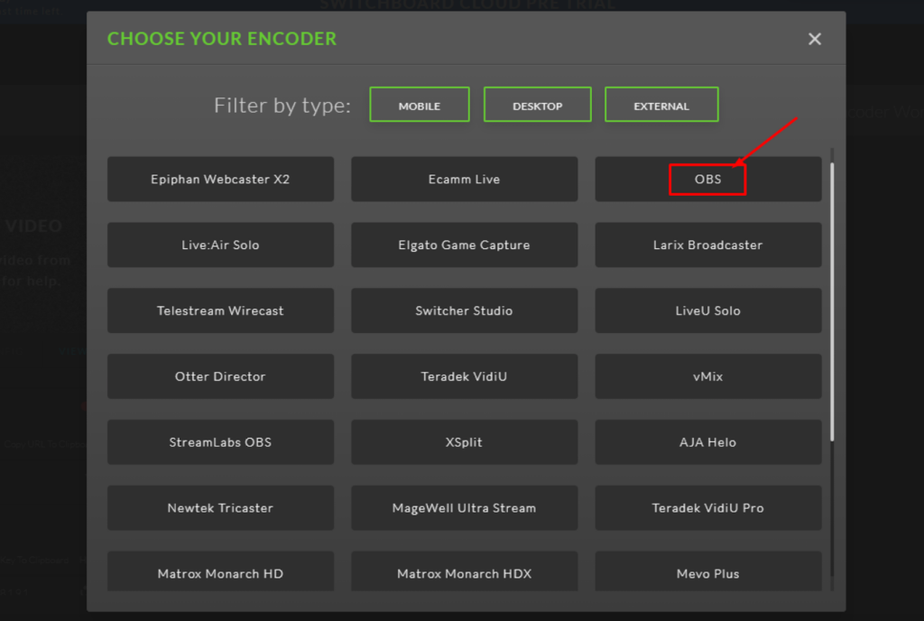 Cómo transmitir a Dacast usando Switchboard Live (múltiples destinos)