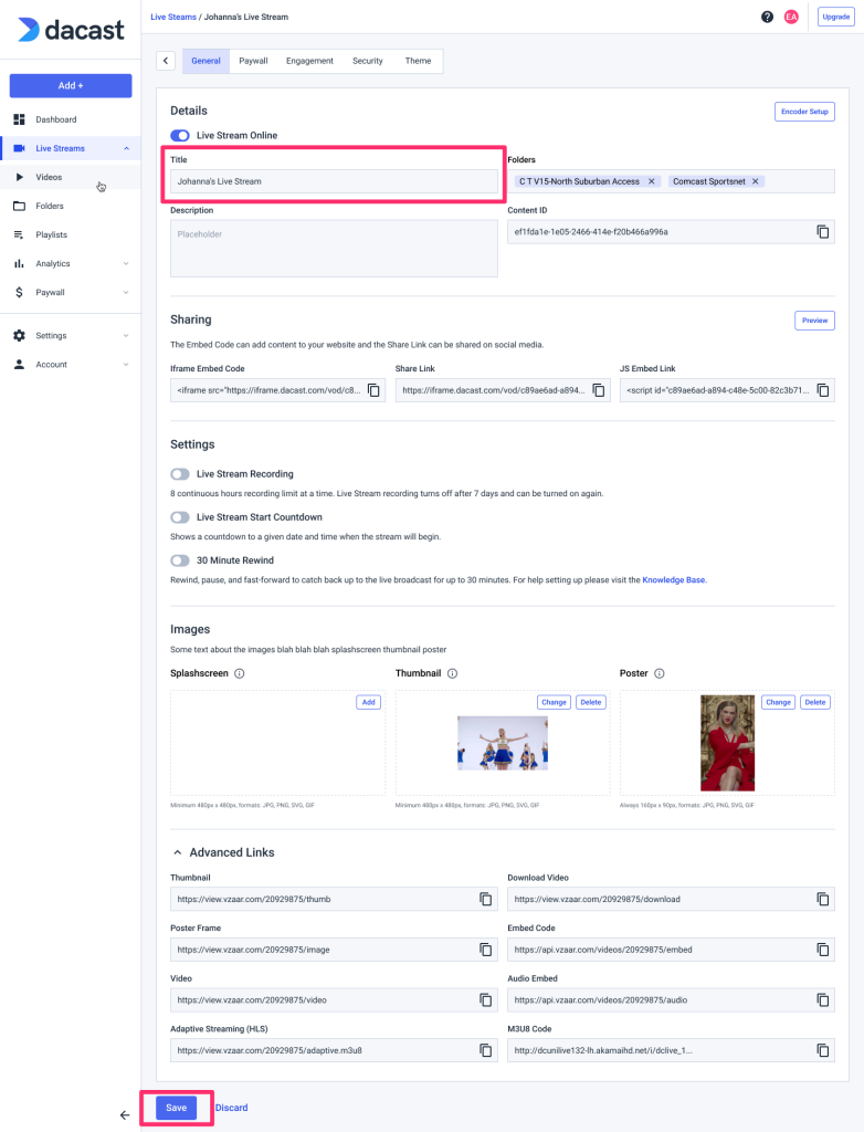 ¿Puedo cambiar el nombre de mis canales en directo HTML5 en Dacast ...