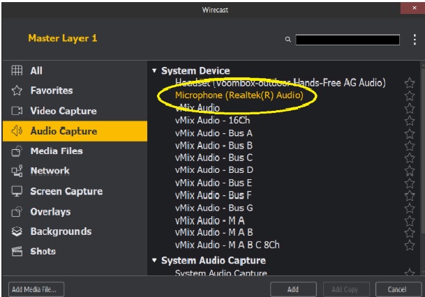 Use Wirecast to broadcast your screen with microphone audio
