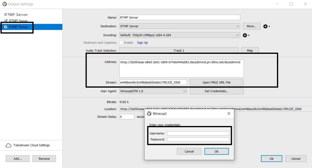 Wirecast Multi-Bitrates Settings Live Streaming Configuration | Dacast