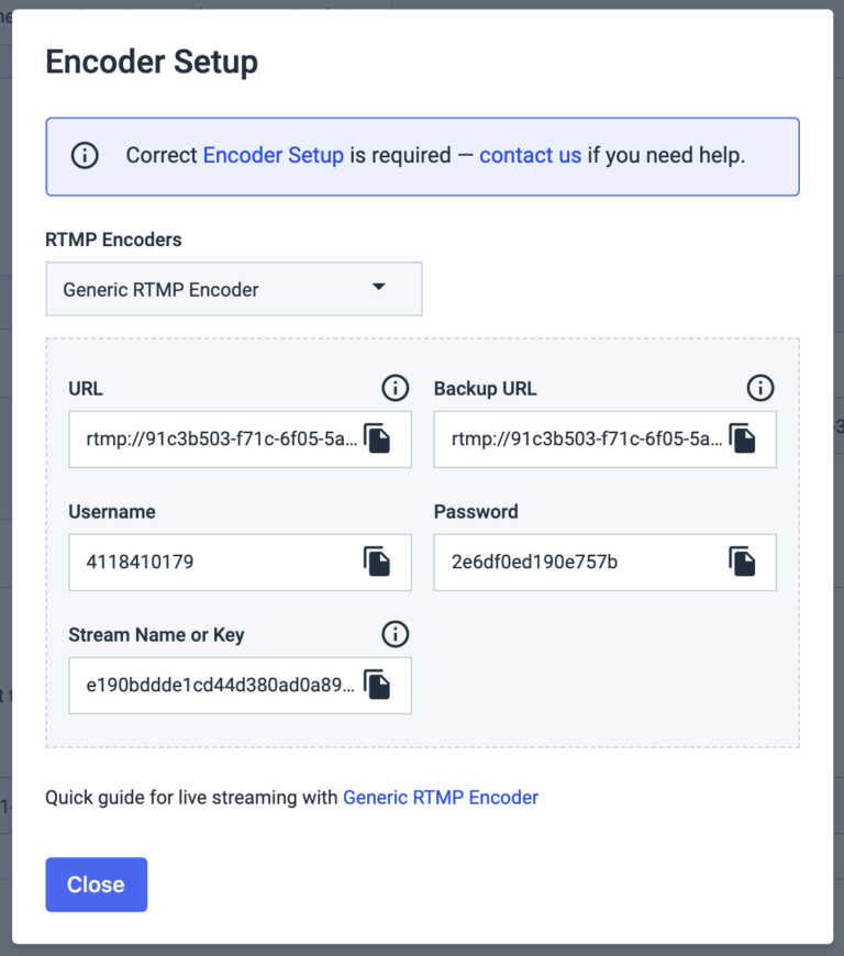 Guide d'installation : Guide de configuration de l'encodeur | Dacast