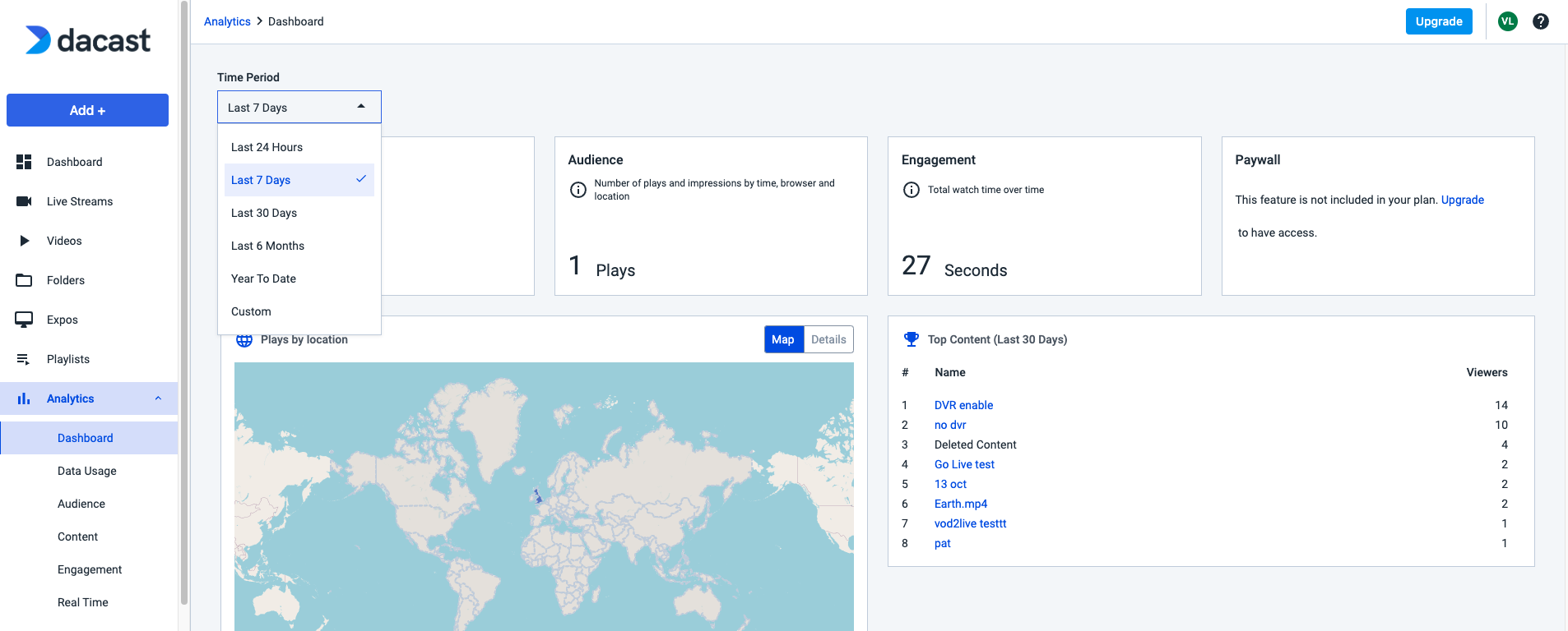 Combien de temps faut-il pour que le tableau de bord de Dacast ...