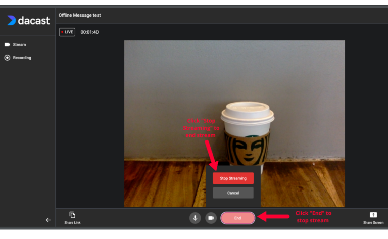 How To Use Dacast Browser-based Streaming (WebRTC) - Dacast