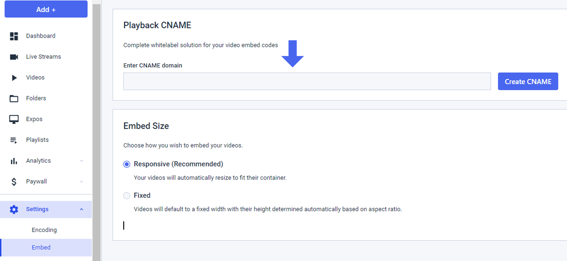 How to use the CNAME domain feature? | Dacast
