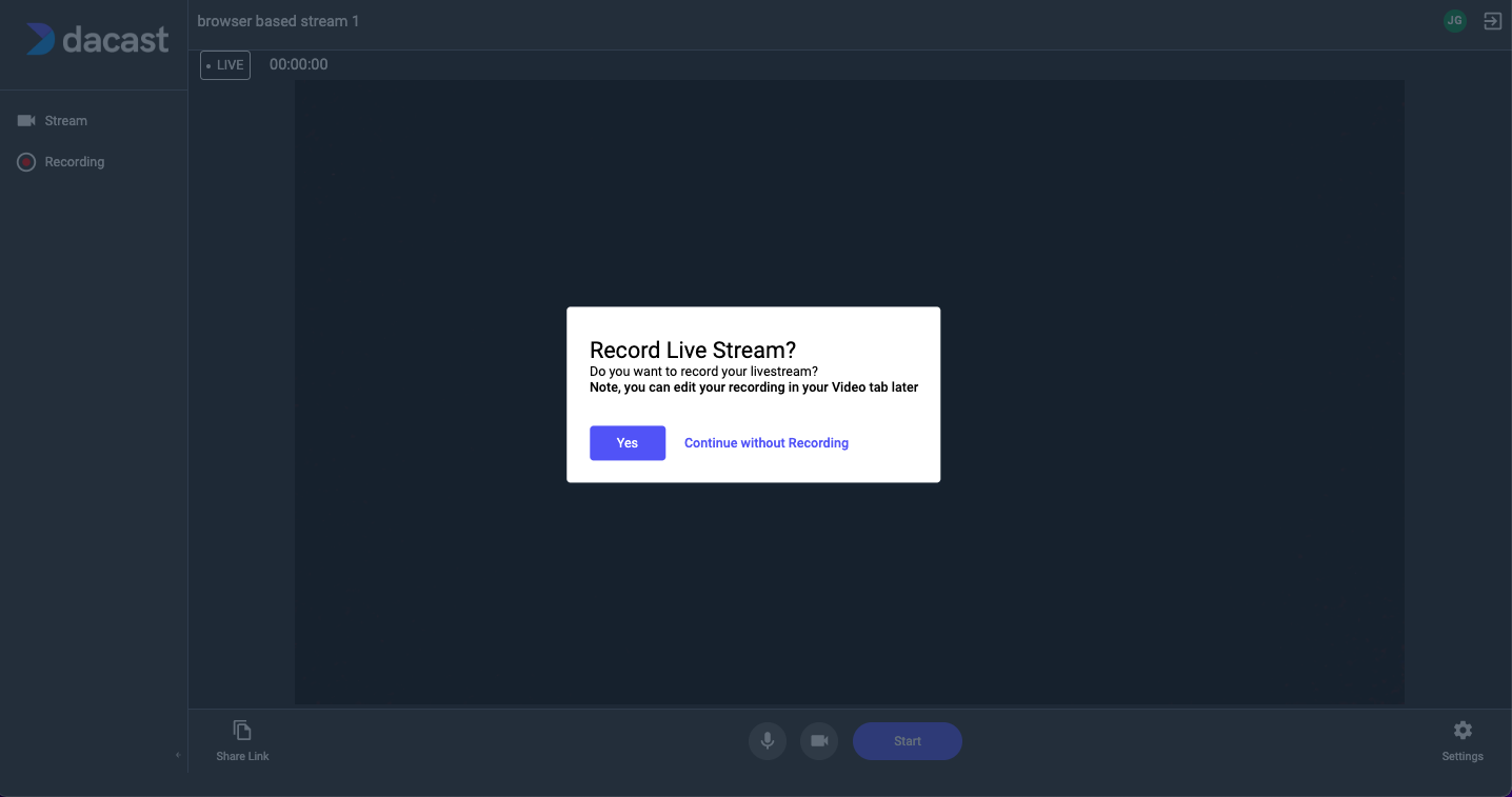 How To Use Dacast Browser-based Streaming (WebRTC) - Dacast