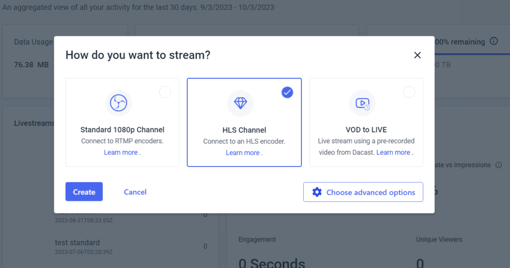 HLS live streaming with Dacast - Dacast