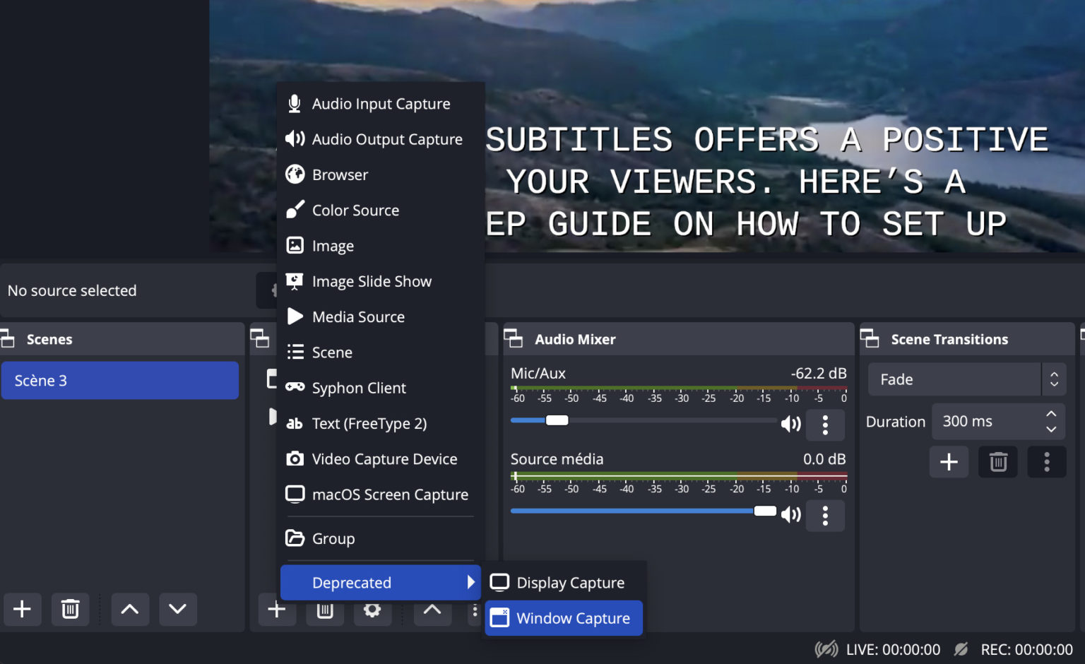 Set up automated subtitles with OBS for Live Streaming