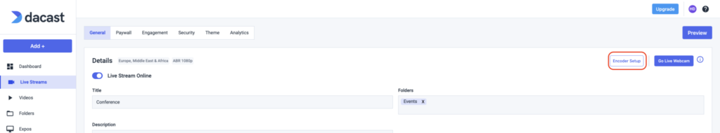 Walkthrough: Encoder Setup Guide | Dacast