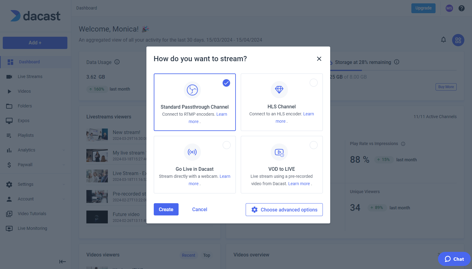 Live Stream Overview - Dacast