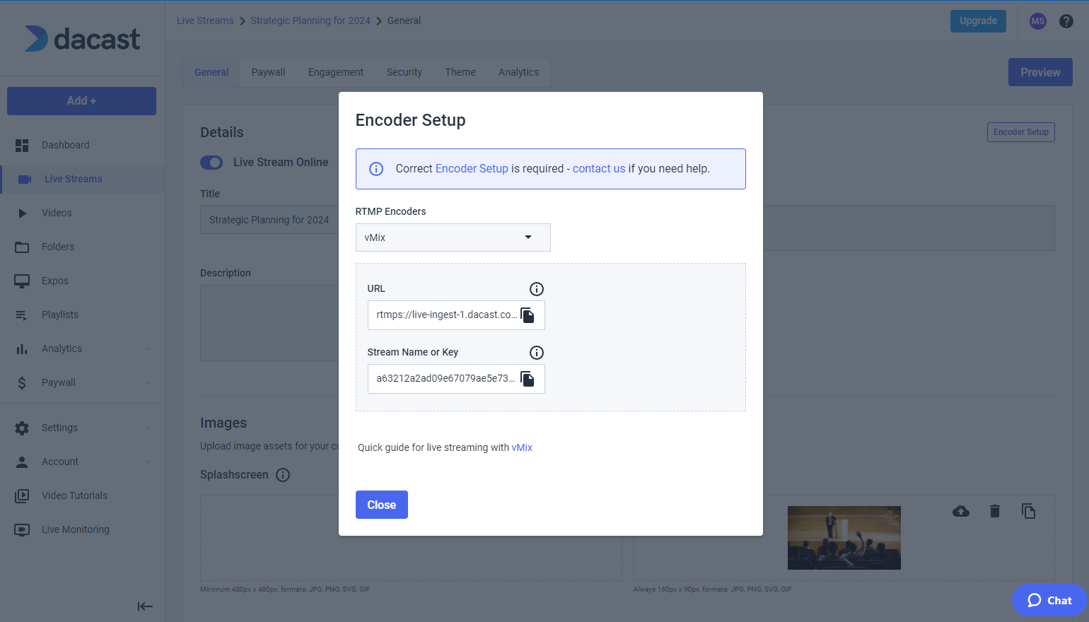 Set Up an Encoder for Dacast - Dacast